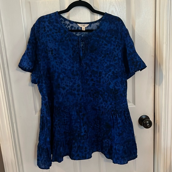 Terra & Sky | Tops | Dark Blue Ruffle Top | Poshmark
